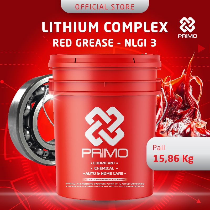 Jual Lithium Complex Hi Temp Grease NLGI 3 PRIMO Complex HT Merah Pail ...