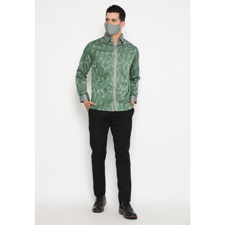 Jual Tenun eBoon Kemeja Tenun Ikat Jangkar Baron 3D Sutra Lengan ...