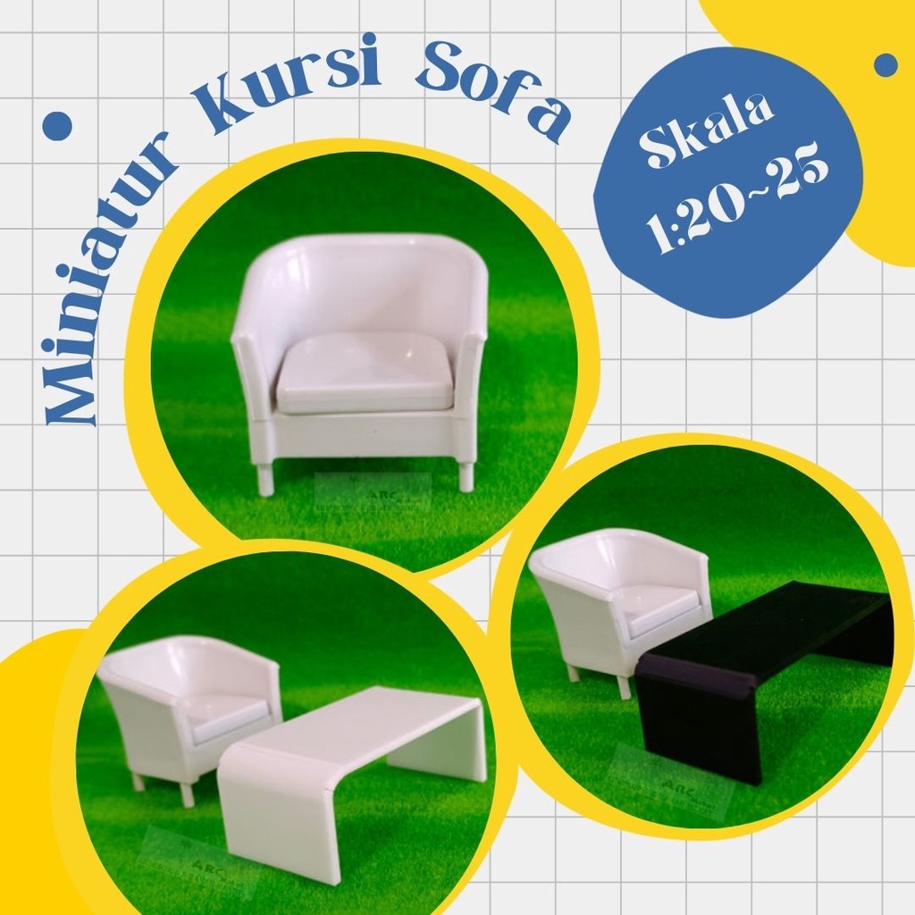 Jual MINIATUR SOFA & MEJA SET SKALA 1:20 - 1:25 UNTUK MAKET ARSITEKTUR / INTERIOR / DIORAMA ...