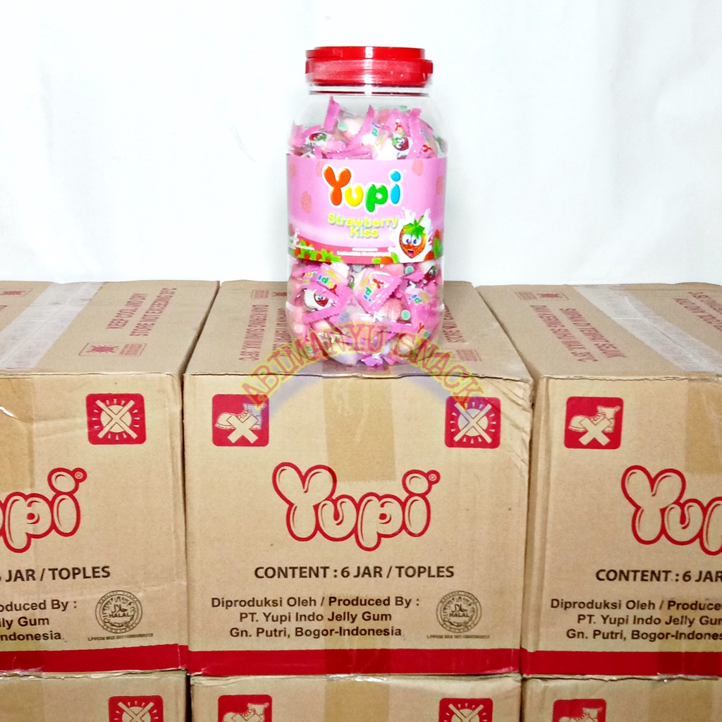 Jual permen yupi toples strawberry kiss 300 gram | Shopee Indonesia