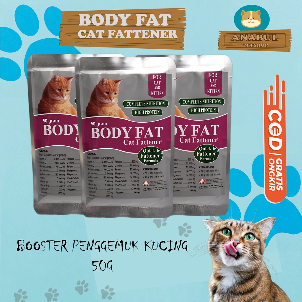 Jual BODY FAT CAT FATTENER - Obat Vitamin Penggemuk Kucing Nutrisi ...