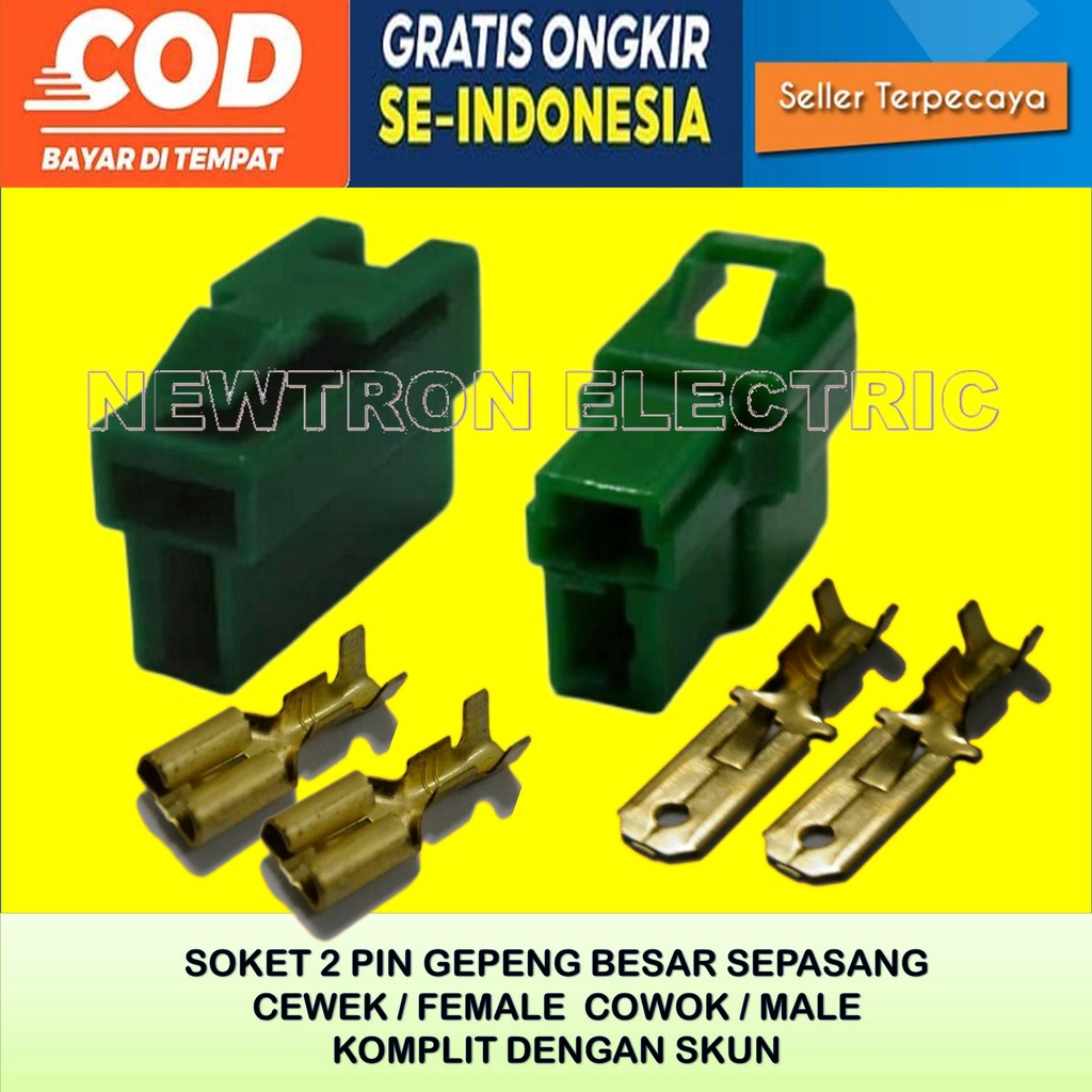 Jual SOKET SOCKET CONECTOR KONEKTOR KABEL 2 PIN BESAR MOTOR MOBIL MALE ...