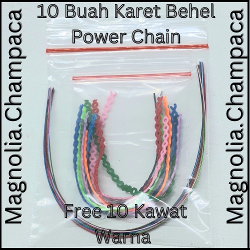 Jual Karet Behel Power Chain 10 Buah masing-masing 10 cm Free 10 Kawat ...