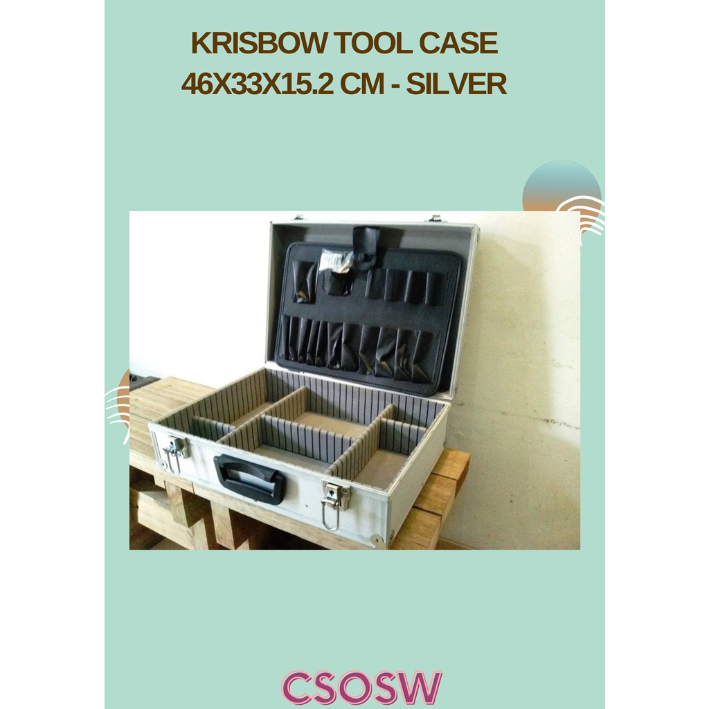 Jual Krisbow Tool Case Silver kotak perkakas 46x33x15.2 Cm | Shopee ...