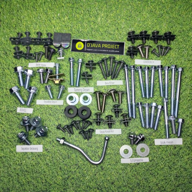 Jual COD Baut Bodi Lengkap Honda Revo 100 Lama Fullset/Baud Honda Revo ...