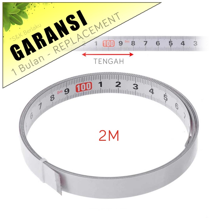 Jual [COD] Meteran Adhesive Scale Bar Steel Ruler Gulung 2m 2 Meter Rol ...