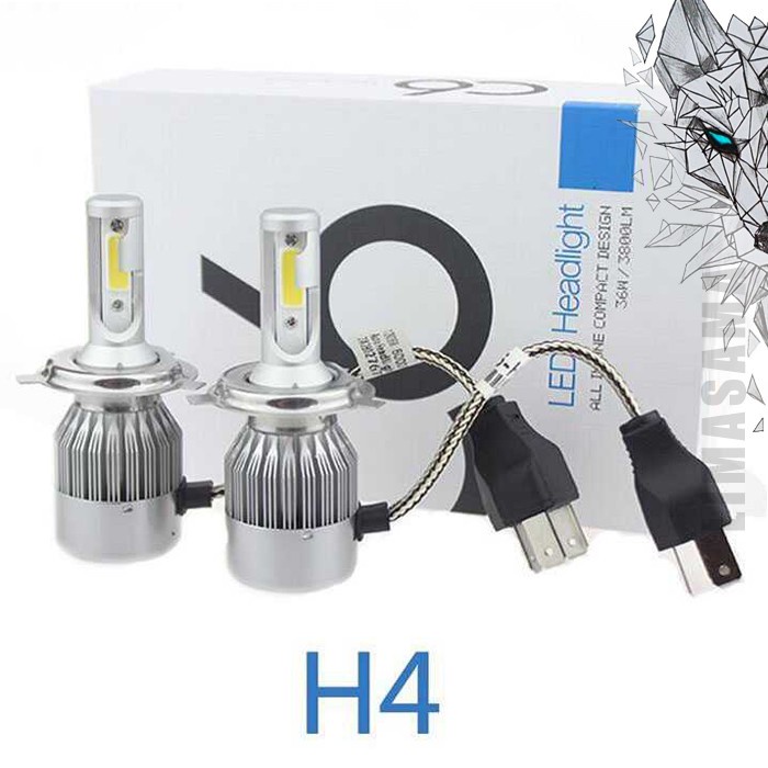 Jual Lampu Mobil Bright Car Light Headlight LED H4 COB 3800 Lumens 2 PCS | Shopee Indonesia