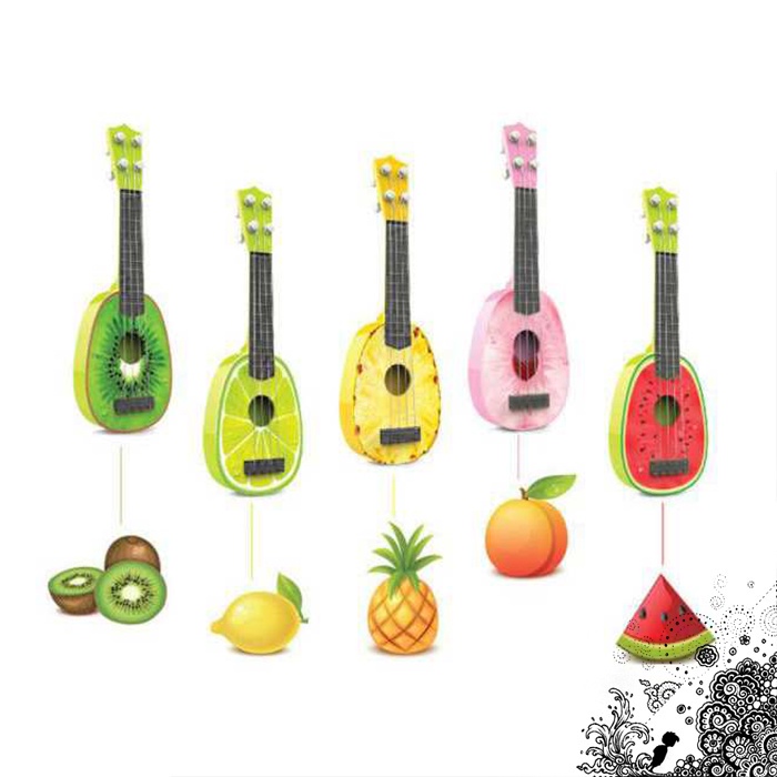 Jual Ukulele Gitar Mainan Anak Plastik Gambar Buah Buahan Multiwarna ...