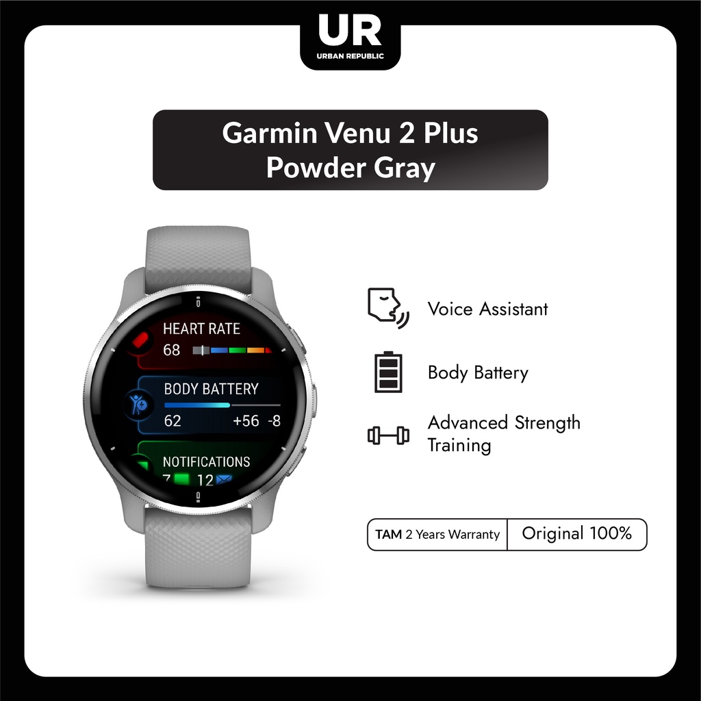 Jual Garmin Venu 2 Plus - Powder Gray | Shopee Indonesia