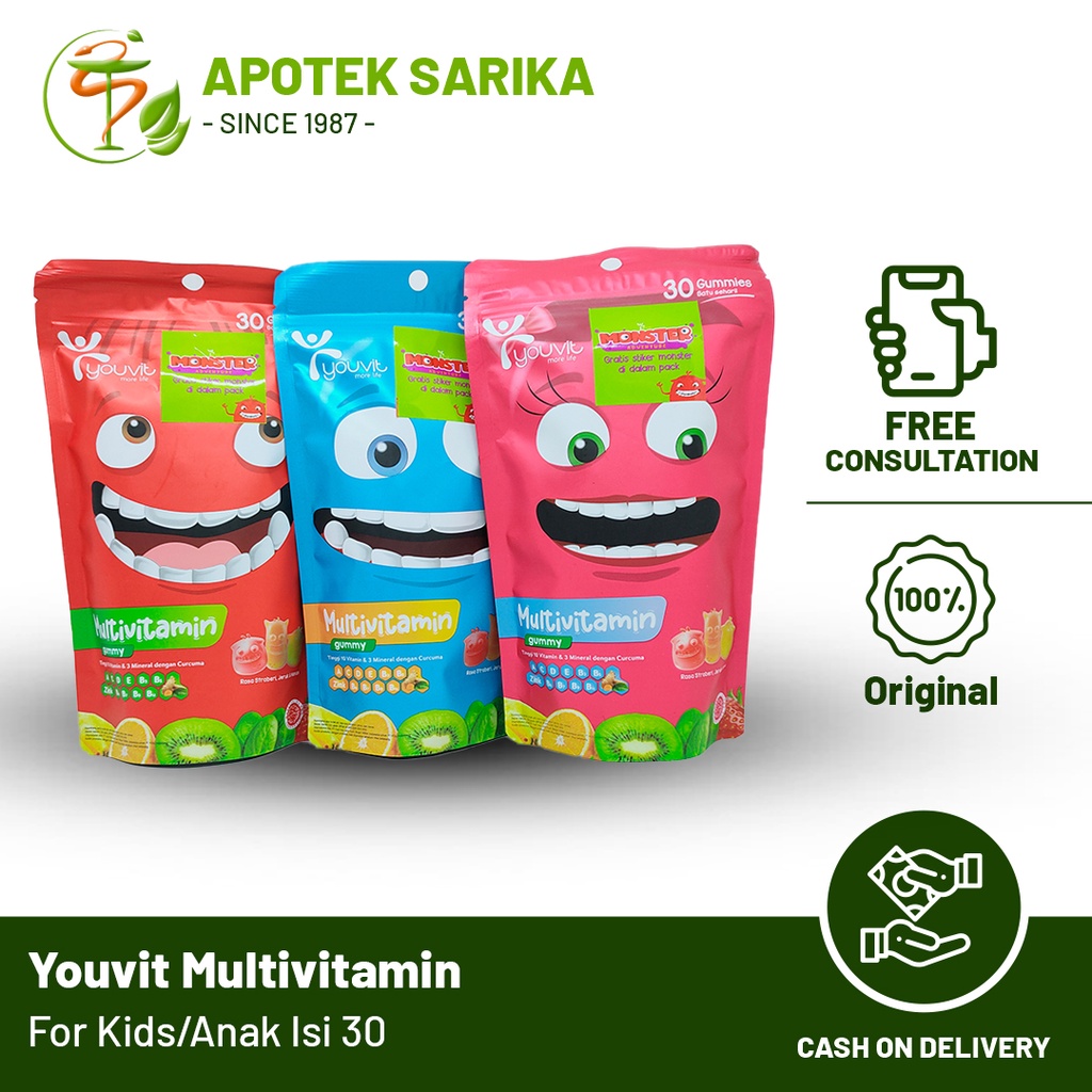Jual Youvit Gummy Multivitamin For Kids Isi 30 ( Gummy Untuk Pertumbuhan Anak ) | Shopee Indonesia