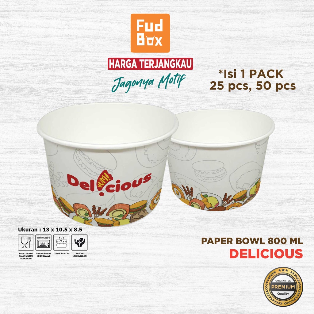 Jual Paper Bowl 800 ml + Tutup | Paper Rice Bowl Mangkok Kertas Motif ...