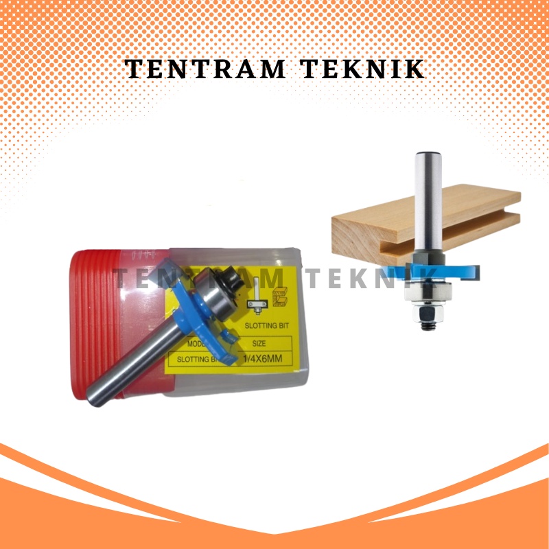 Jual Mata Profile Kayu Trimer 1/4" x 6 mm Slotting Trimmer Bit Sloting ...