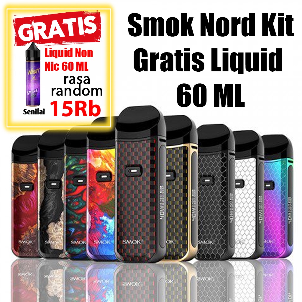 Jual PAKET SIAP NGEBUL SMOK POD NORD KIT AUTHENTIC GRATIS LIQUID 60ML ...