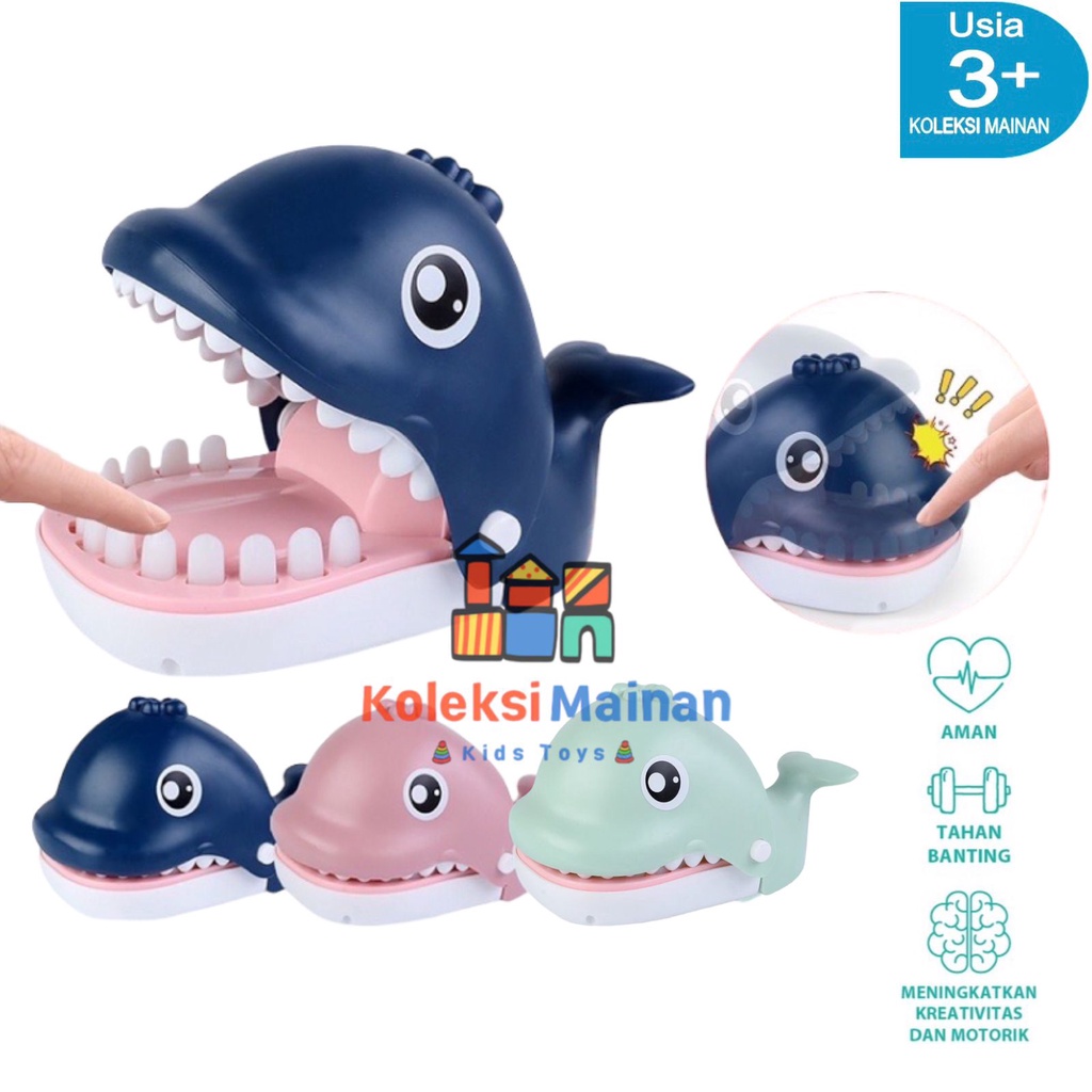 Jual Mainan prank anak gigi ikan paus whale dentist game gigit jari ...