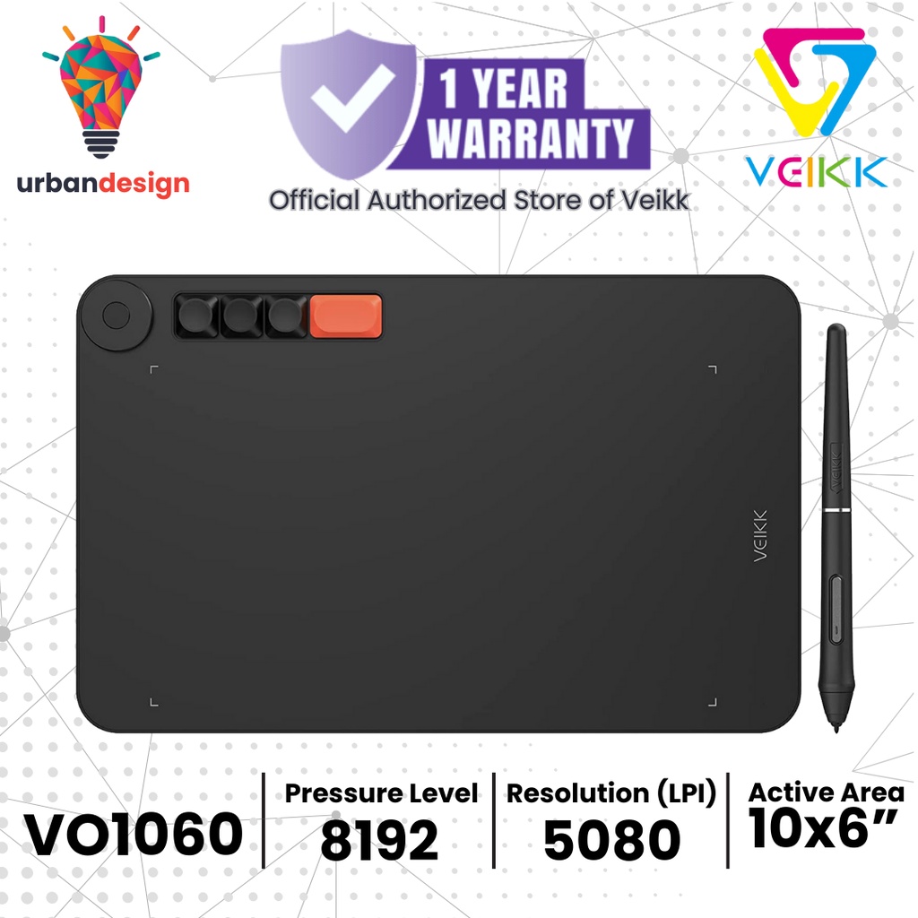 Jual Veikk Drawing Tablet VOILA L VO1060 Mechanical Keycaps | Shopee ...
