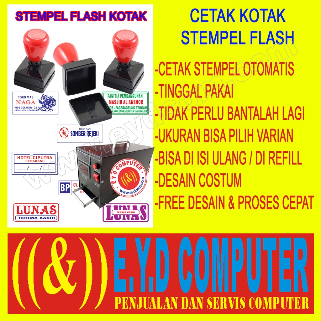 Jual CETAK STEMPEL FLASH KOTAK DAN PERSEGI PANJANG FREE DESAIN COSTUM CAP SETEMPEL OTOMATIS ...