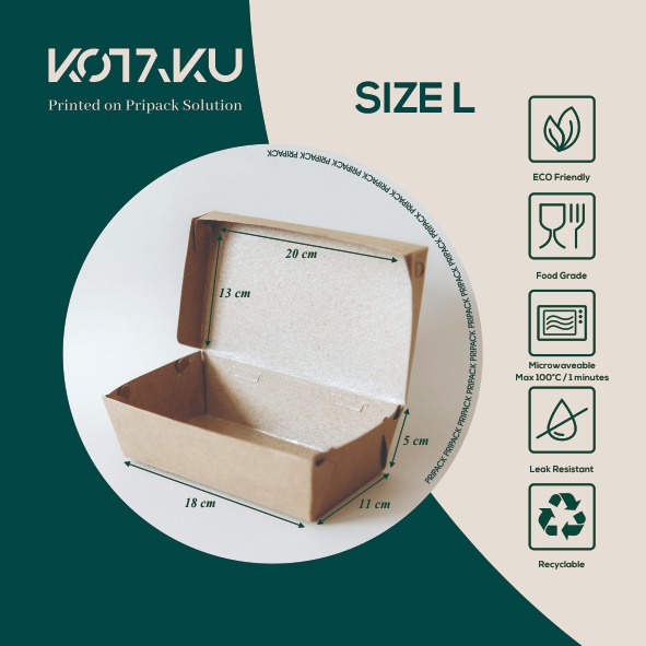 Jual [MIN. 100 PCS] PAPER LUNCH BOX SIZE S / M / L , SNACK BOX ...