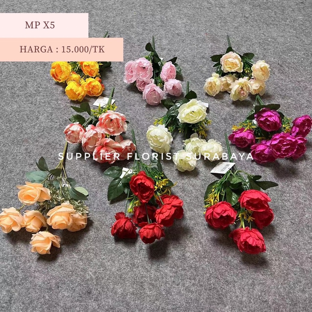 Jual MP X6 BUNGA MAWAR PALSU BUNGA MAWAR ARTIFICIAL FLOWER ROSE MAWAR ...