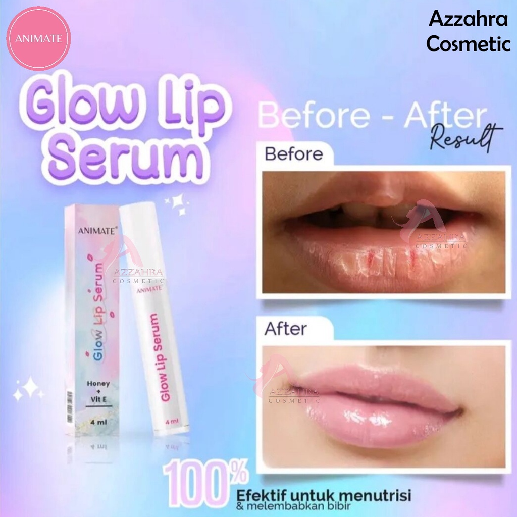 Jual Animate Glow Lip Serum Honey+Vit E 4ml | Shopee Indonesia