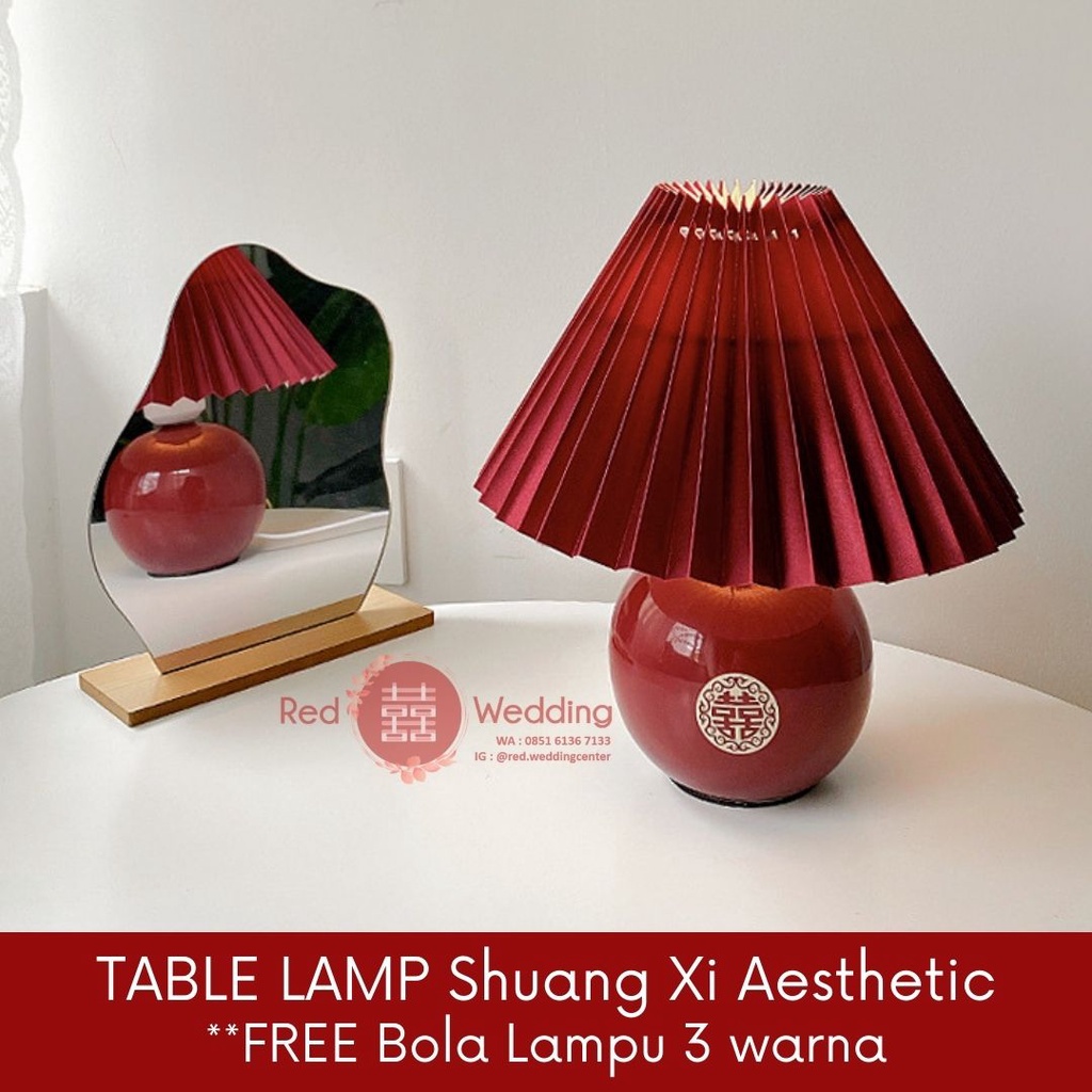 Jual Table Lamp Lampu Aesthetic Wedding Sangjit Shuangxi Elektrik Lampu ...