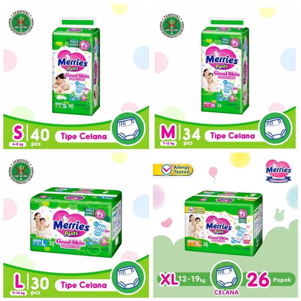 Jual Popok bayi Merries Pants Good Skin | Shopee Indonesia