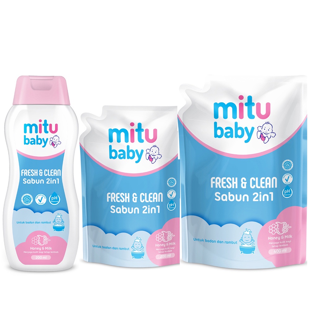Jual Mitu Baby Sabun 2in1 Fresh & Clean Honey & Milk | Shopee Indonesia