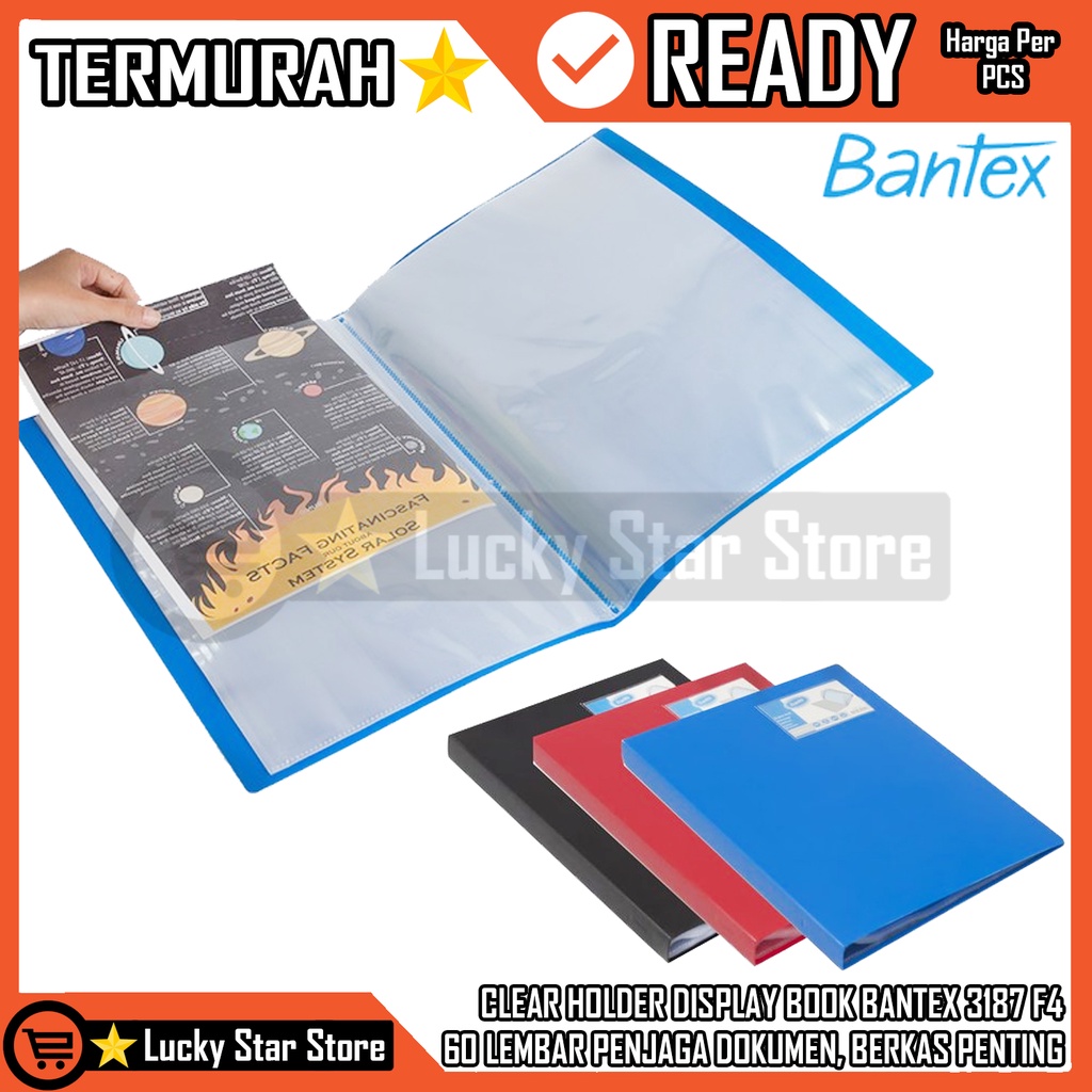 Jual CLEAR HOLDER DISPLAY BOOK BANTEX 3187 F4 60 LEMBAR POCKETS DOKUMEN ...