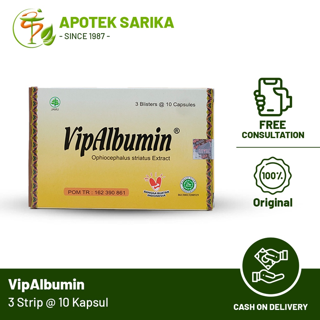 Jual Vipalbumin Isi 30 Kapsul / Suplemen Ekstrak Ikan Gabus Untuk ...
