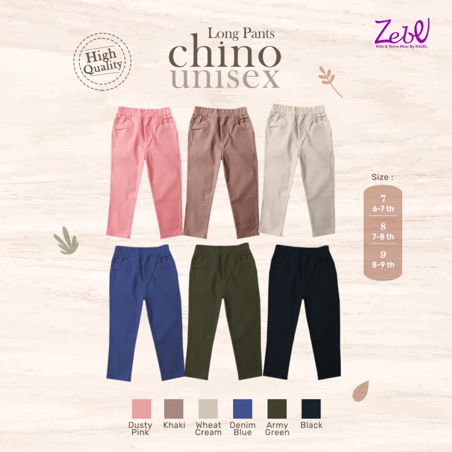 Jual JOBEL Zebe Long Pants Chino Unisex New Colour (1 Pcs) 7-9 Tahun | Shopee Indonesia