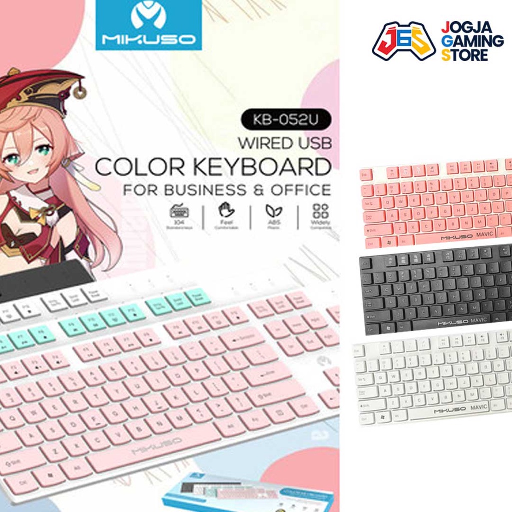 Jual Mikuso KB-052U Wired USB Keyboard 104 Key PC Laptop Office ...