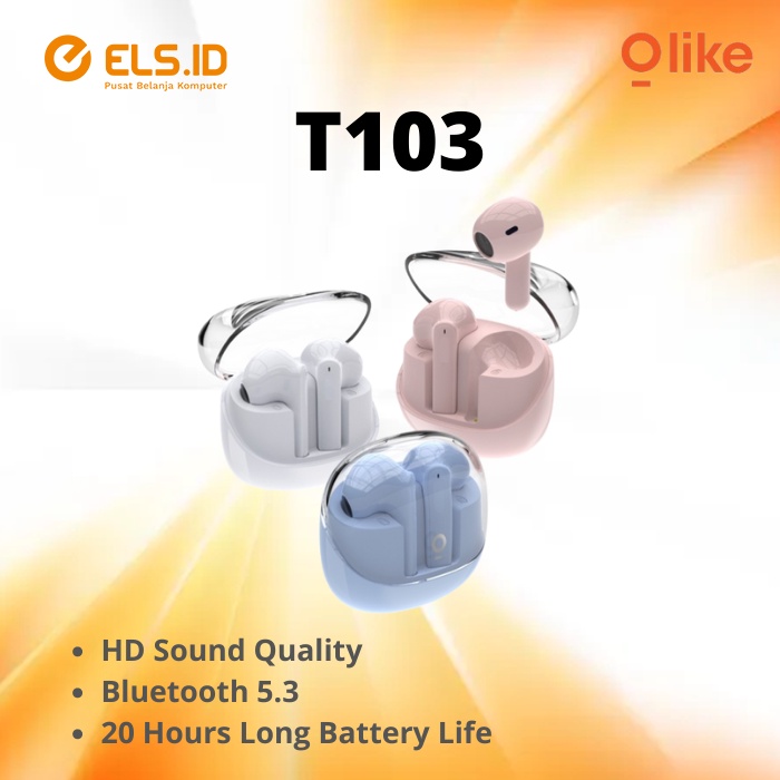 Jual Olike T103 TWS Bluetooth Earohone 5.3 20 Hours Play | Shopee Indonesia