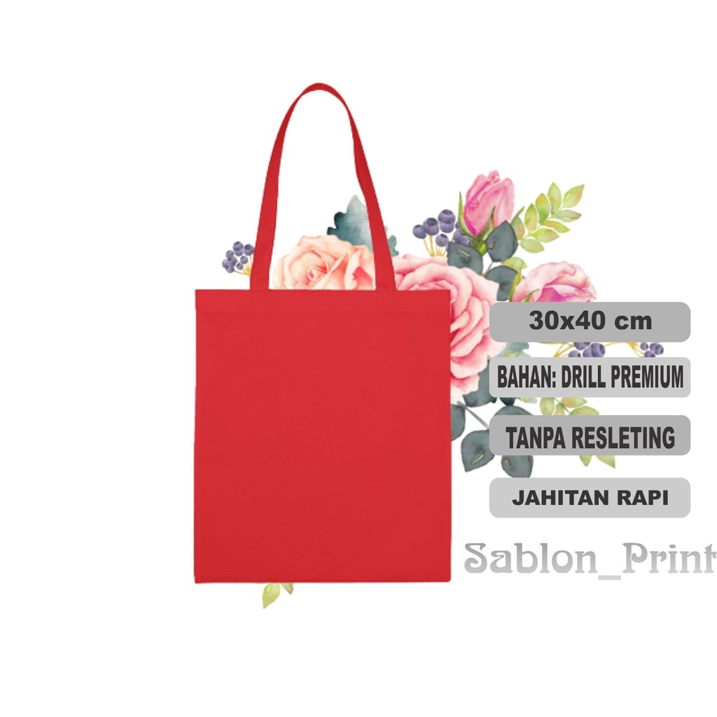 Jual Totebag Custom Kanvas blacu Tebal Premium Serat Twill Totebag Nudie Bags Custom Penutup ...