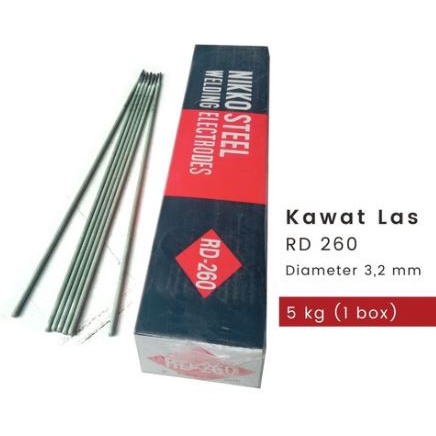 Jual KAWAT LAS Listrik 3.2 mm 1 KG NIKKO steel 1 KG 1 dus | Shopee Indonesia