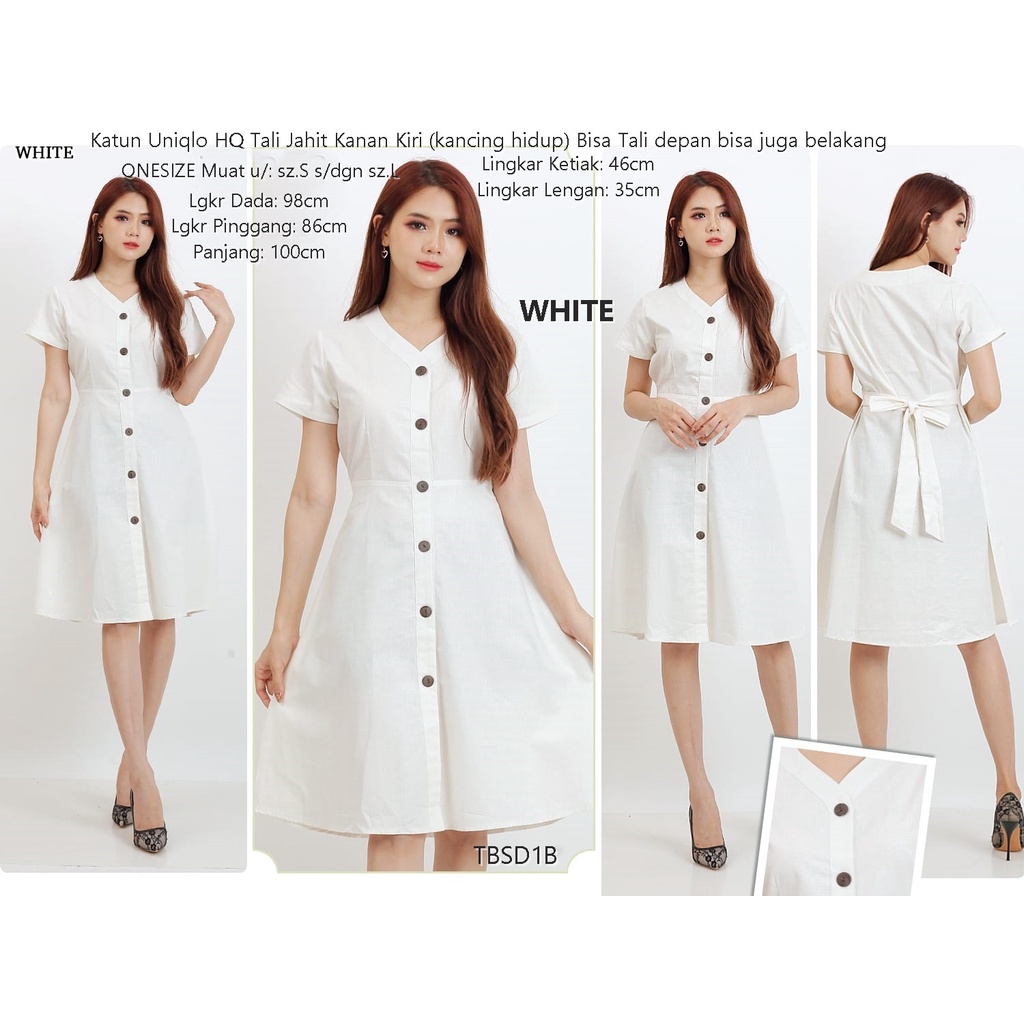 Jual Baju White Basic Dress Wanita Putih Korean Style Dress Korea ...