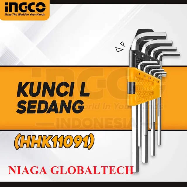 Jual INGCO KUNCI L BINTANG BALLPOINT SET 9PCS INGCO TORX KEY BALLPOINT ...