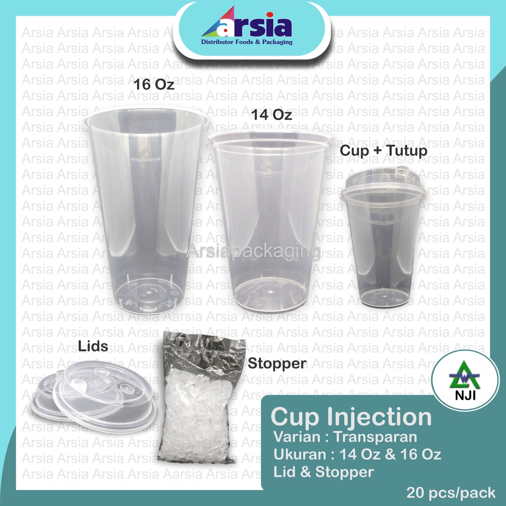 Jual Cup Injection / Cup Plastik Tebal / Gelas minum -16 Oz/14 Oz ...