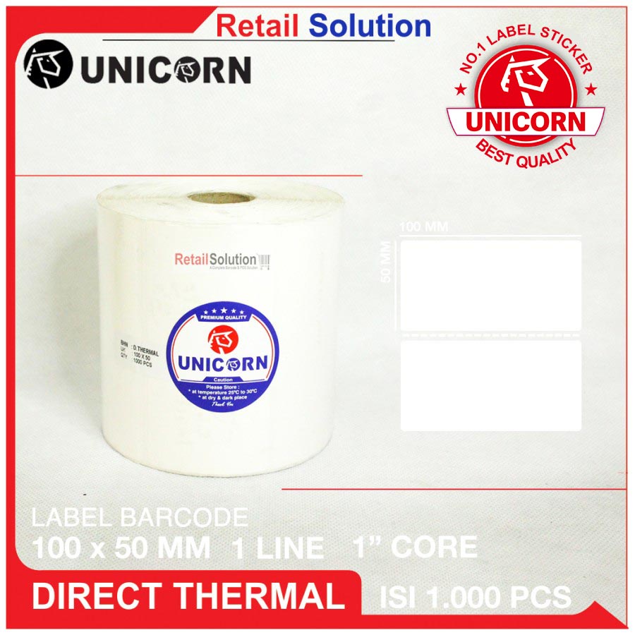 Jual Sticker Label Barcode Thermal 100x50 mm / 100 x 50 mm / 100x50mm isi 1000 | Shopee Indonesia