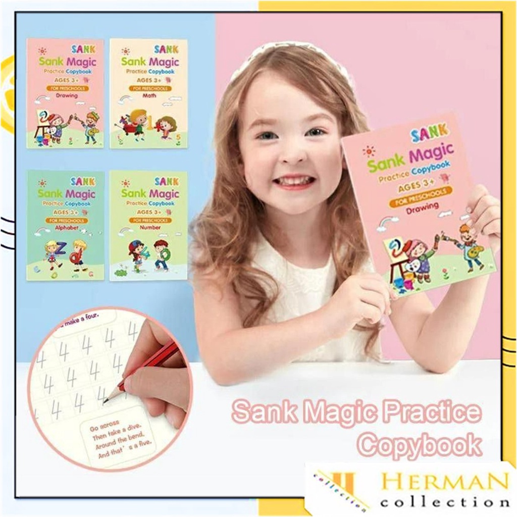 Jual HC Sank Magic Book Practice Copy Book 4 in 1 Bahasa Inggris Arabic Hijriyah Hijaiyah Umur 3 ...