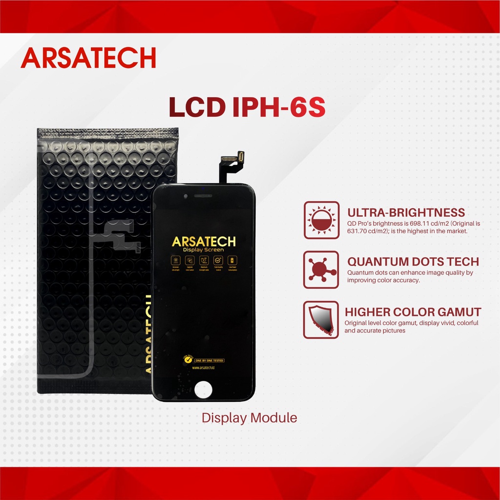 Jual LCD TOUCHSCREEN IP 6PLUS, 6S , 6S PLUS ARSATECH BLACK WHITE ...