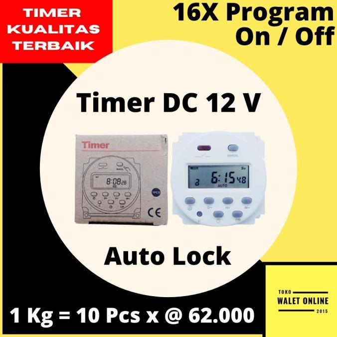 Jual TIMER DIGITAL 12V DC 16A PROGRAMABLE SWITCH AUTO ON/OFF | Shopee Indonesia