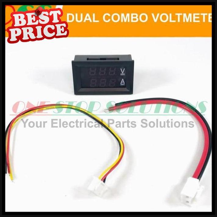 Jual [OSN] DUAL COMBO VOLTMETER AMMETER VOLT AMPERE AMPER METER DC 10A LED | Shopee Indonesia