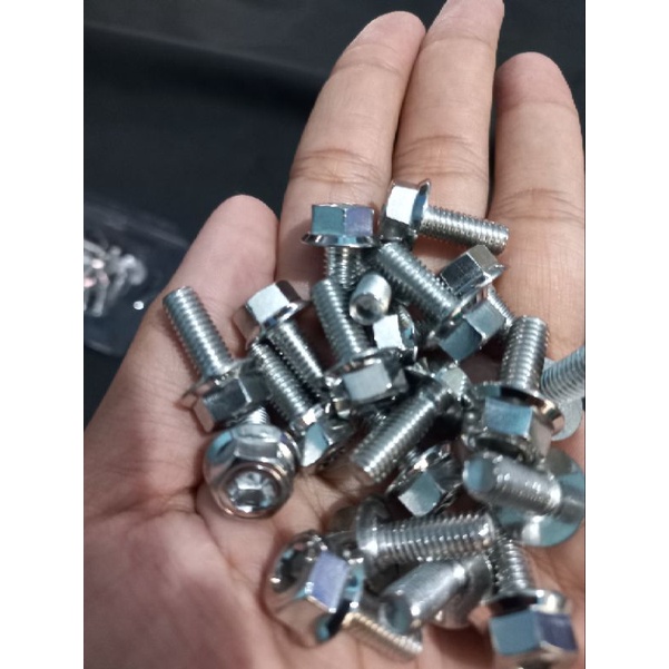 Jual baut probolt stainless 2 kunci 6x15 baut drat 10 panjang 1,5cm | Shopee Indonesia