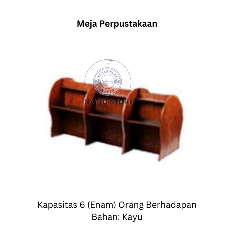 Jual Meja Baca Perpustakaan Berhadapan 6 Orang Bahan Kayu | Shopee ...