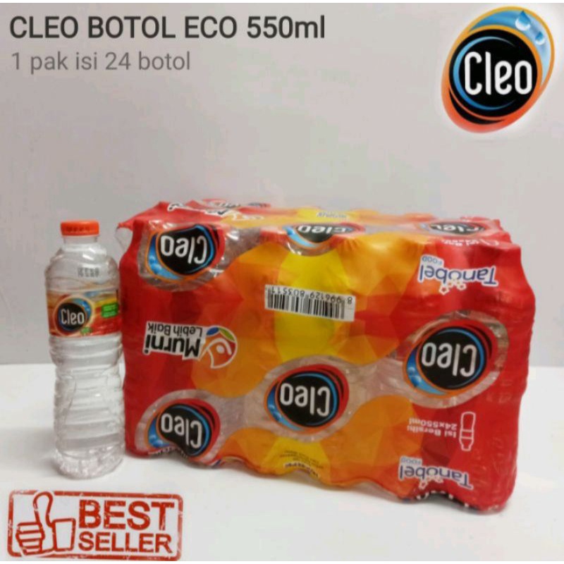 Jual Air mineral CLEO botol tanggung 550 ml 1 pak 24 botol | Shopee ...