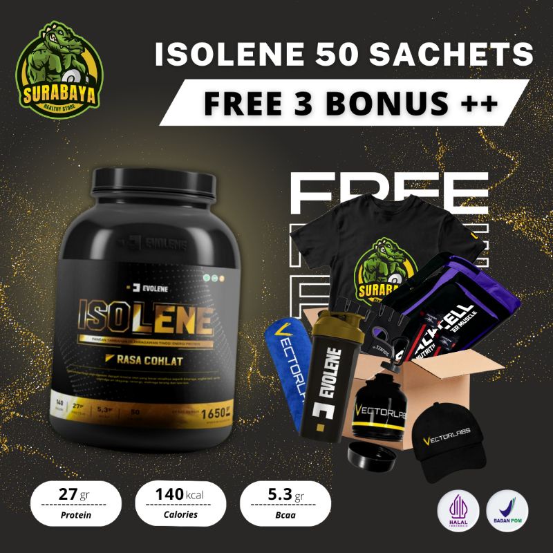 Jual Isolene Evolene Whey Protein Isolate 50 Sachet 1650 Gram | Shopee ...