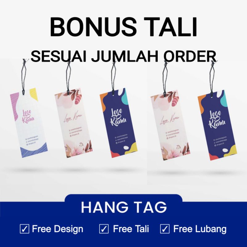 Jual Hang Tag Baju (FREE TEMPLATE DESIGN) - Label Baju - Cetak Hangtag ...