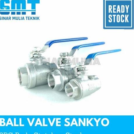 Jual Kran Air Ball Valve Sankyo 2Pc Stainless Steel 2" (Inch) | Shopee Indonesia