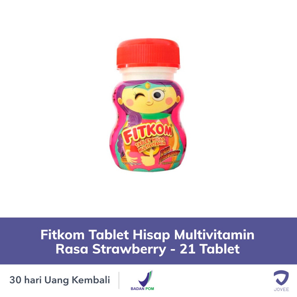 Jual Fitkom Tablet Hisap Multivitamin Rasa Strawberry - 21 Tablet ...