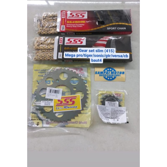 Jual Gear set SSS 415 megapro (sonic/CB baut 4/tiger/gtr/versa ...