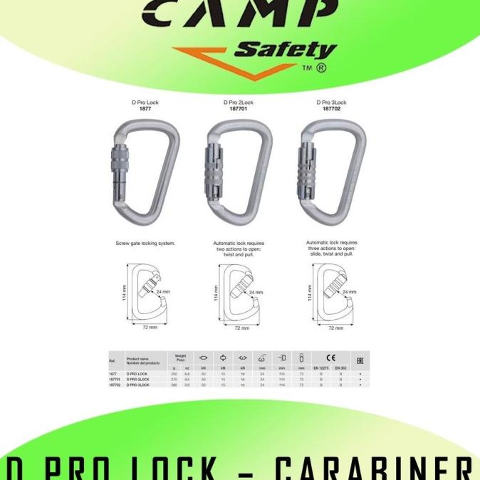 Jual Rescue Device & Carabiners Merk Camp Safety Type D Pro Lock ...